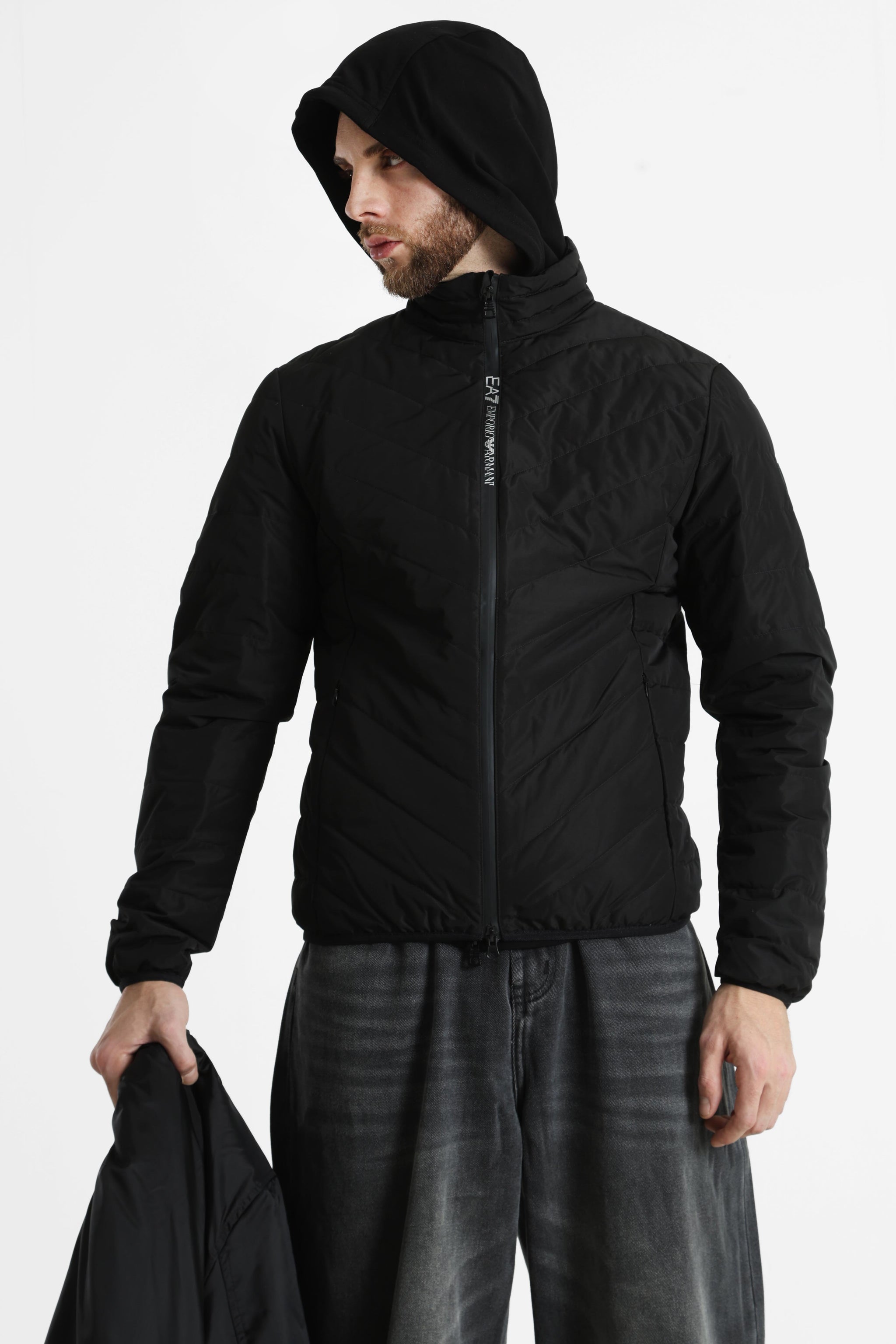 EA7 Emporio Armani - Leichte gesteppte Daunenjacke - Black